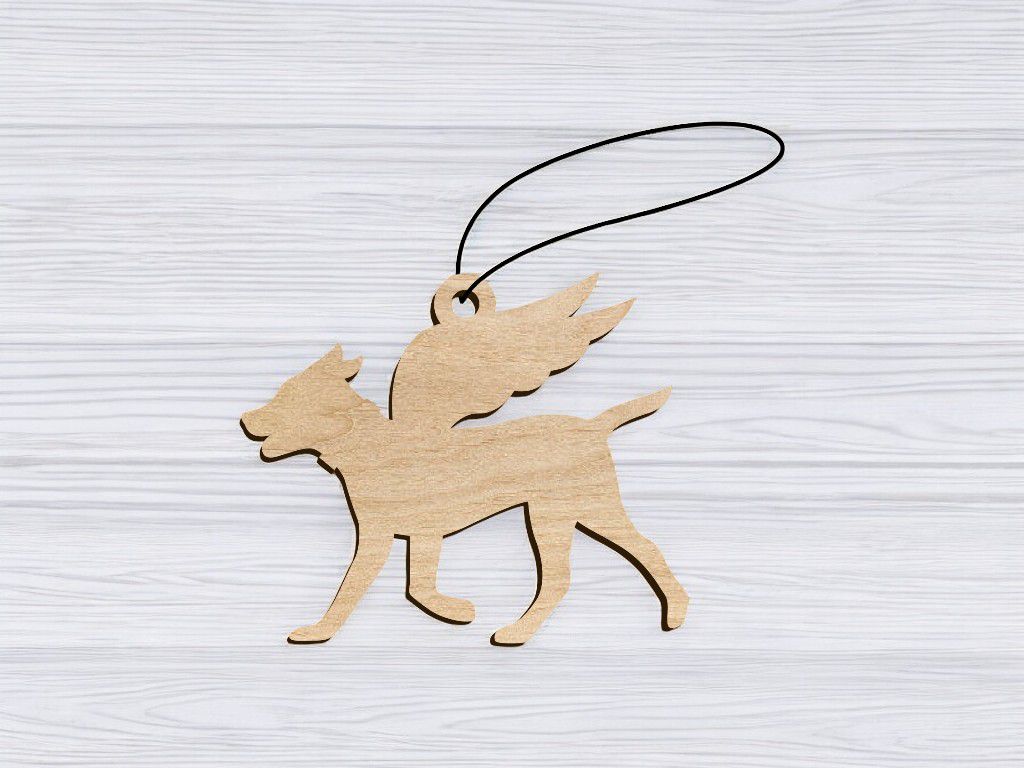 Laser Cut Dog Memorial Christmas Ornament Blank Craft CDR DXF EPS SVG ...