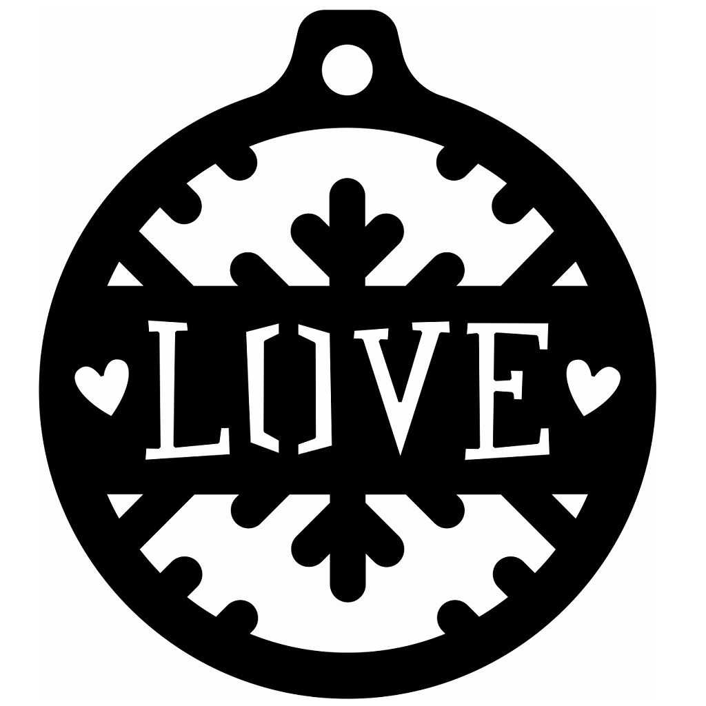 Laser Cut Love Ball Ornament CDR DXF EPS SVG File Free Download | Vecty