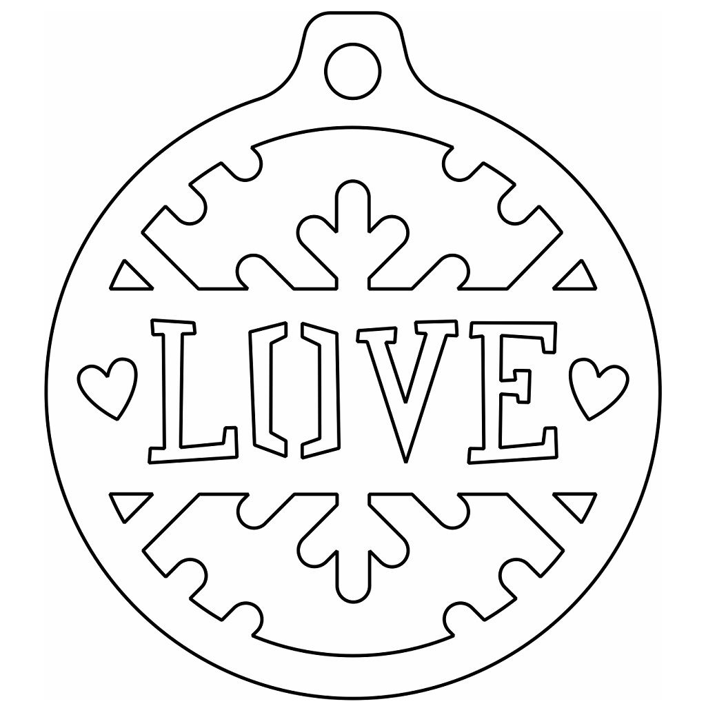 Laser Cut Love Ball Ornament CDR DXF EPS SVG File Free Download | Vecty