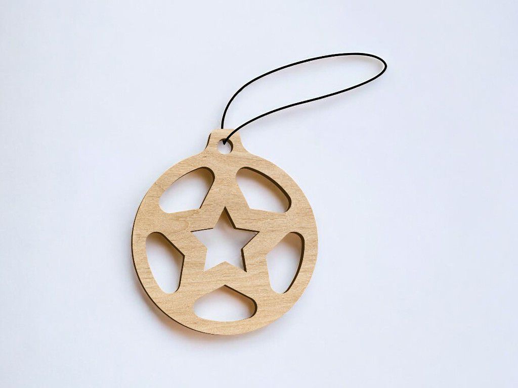 Laser Cut Star Ball Ornament CDR DXF EPS SVG File Free Download | Vecty