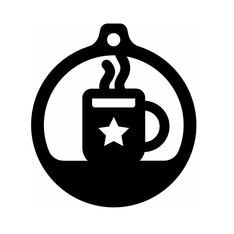Laser Cut Coffee Cup Christmas Ornament CDR DXF EPS SVG File Free ...