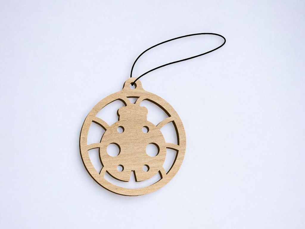 Laser Cut Ladybug Christmas Ball Ornament CDR DXF EPS SVG File Free ...