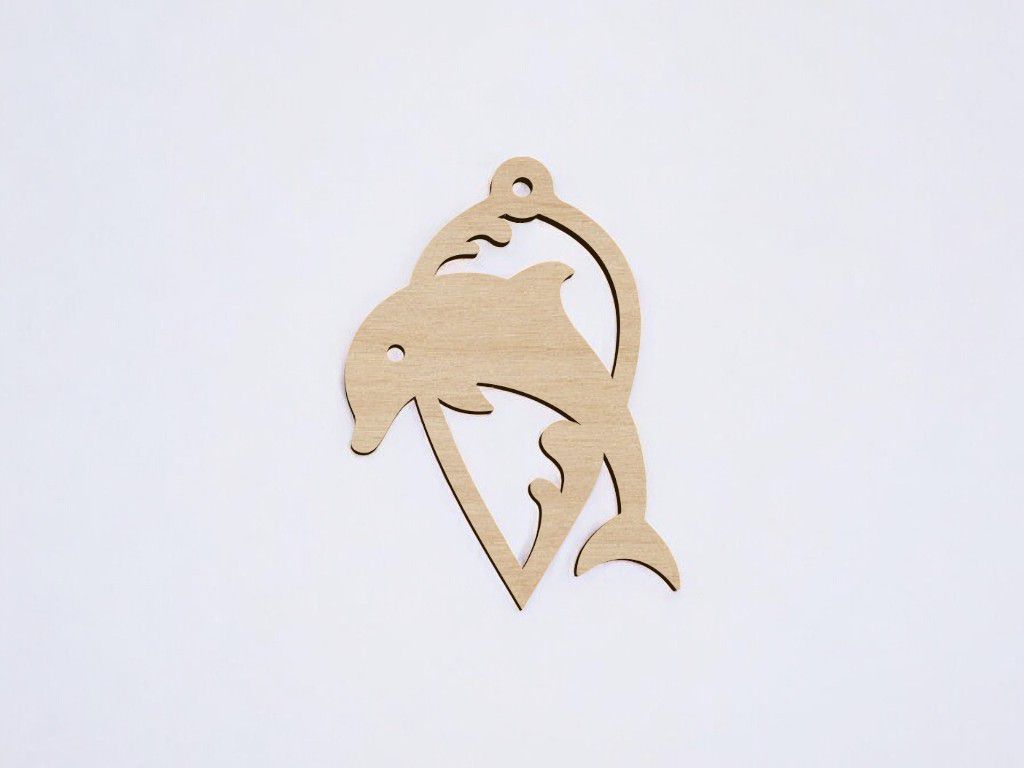 Laser Cut Dolphin Wood Ornament CDR DXF EPS SVG File Free Download | Vecty