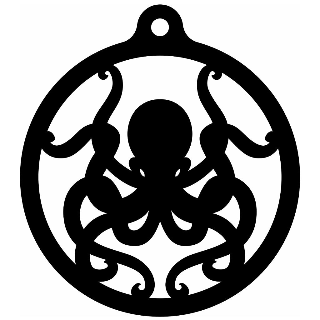 Laser Cut Octopus Christmas Ornament CDR DXF EPS SVG File Free Download ...
