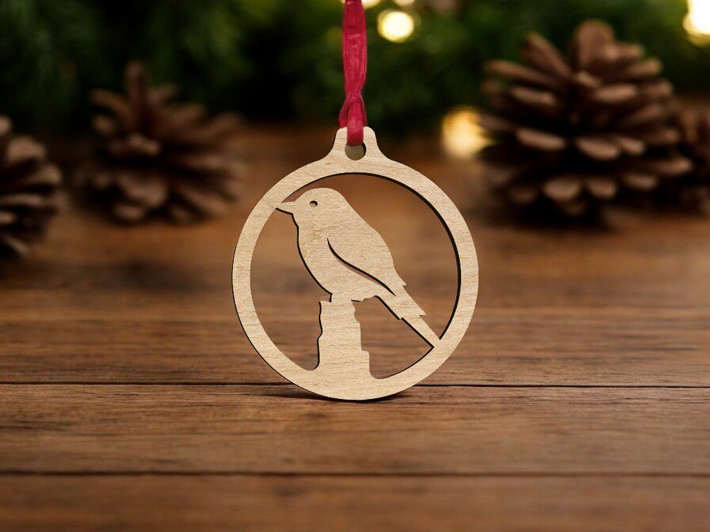 Laser Cut Bird Christmas Bauble CDR DXF EPS SVG File Free Download | Vecty