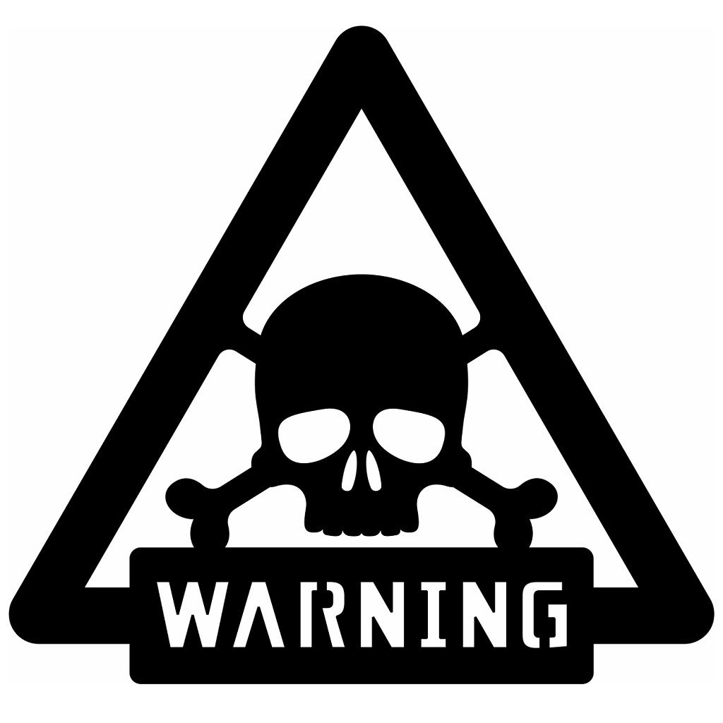 Laser Cut Warning Sign with Skull and Crossbones CDR DXF EPS SVG File ...