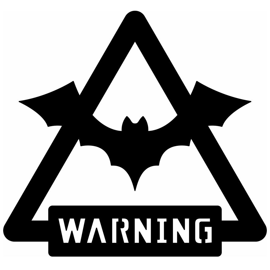 Laser Cut Halloween Warning Sign with Bat for Decor CDR DXF EPS SVG ...