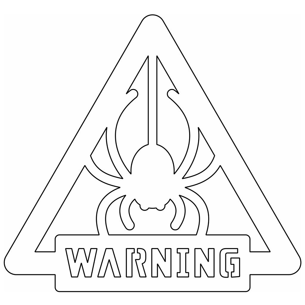 Laser Cut Halloween Spider Warning Sign CDR DXF EPS SVG File Free ...