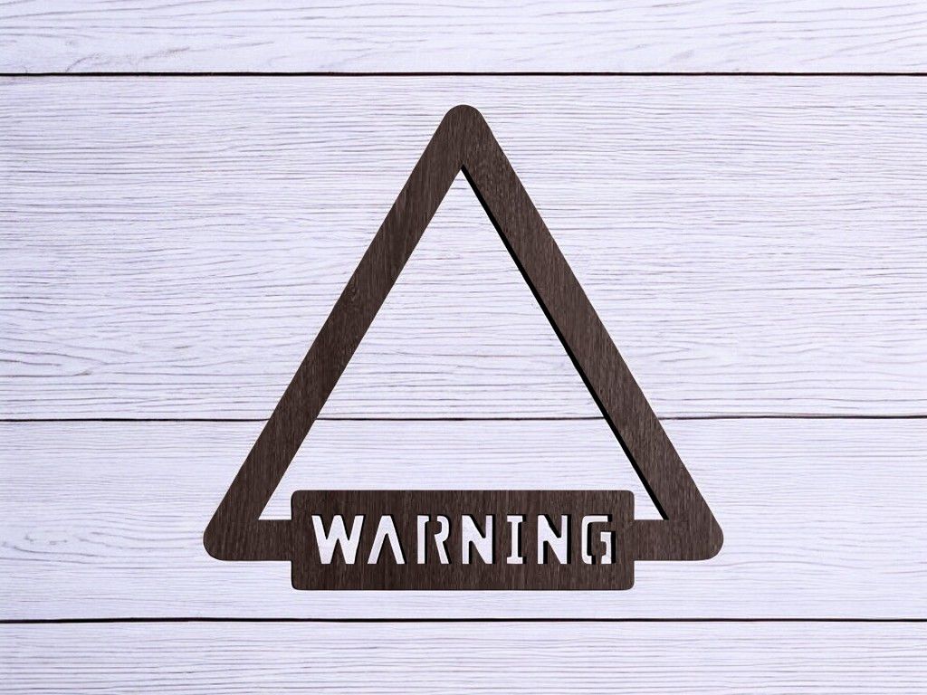 Laser Cut Triangle Warning Sign CDR DXF EPS SVG File Free Download | Vecty