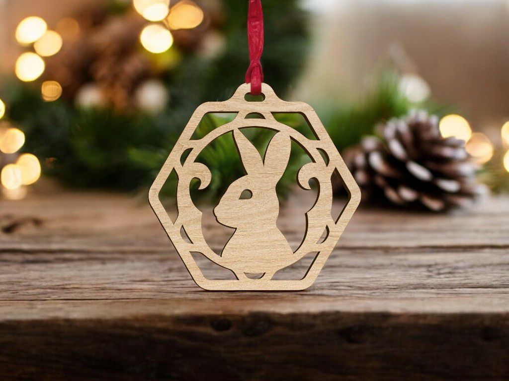 Laser Cut Rabbit Ornament CDR DXF EPS SVG File Free Download | Vecty