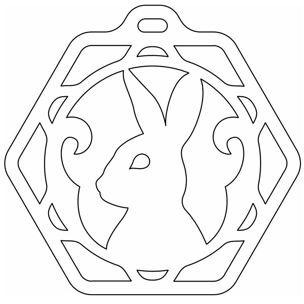 Laser Cut Rabbit Ornament CDR DXF EPS SVG File Free Download | Vecty