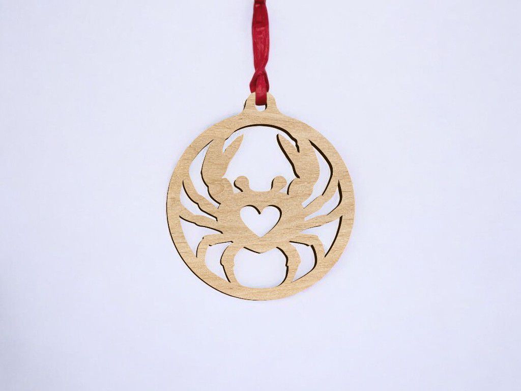 Laser Cut Festive Crab Bauble CDR DXF EPS SVG File Free Download | Vecty