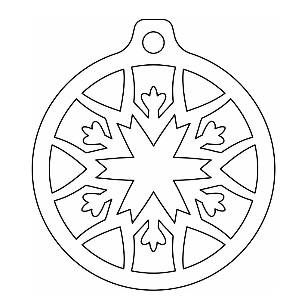 Laser Cut Snowflake Bauble Hanging Decoration CDR DXF EPS SVG File Free ...
