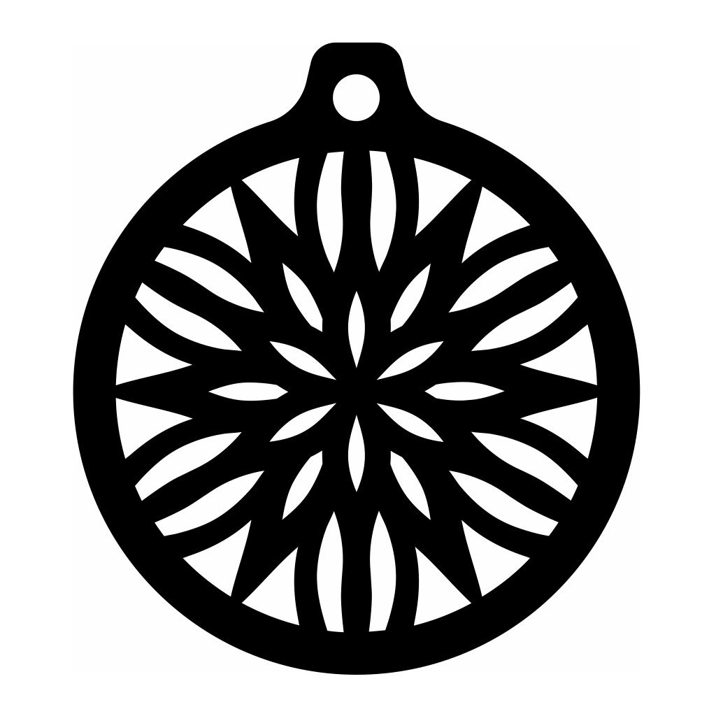 Laser Cut Christmas Bauble with Floral Pattern CDR DXF EPS SVG File ...