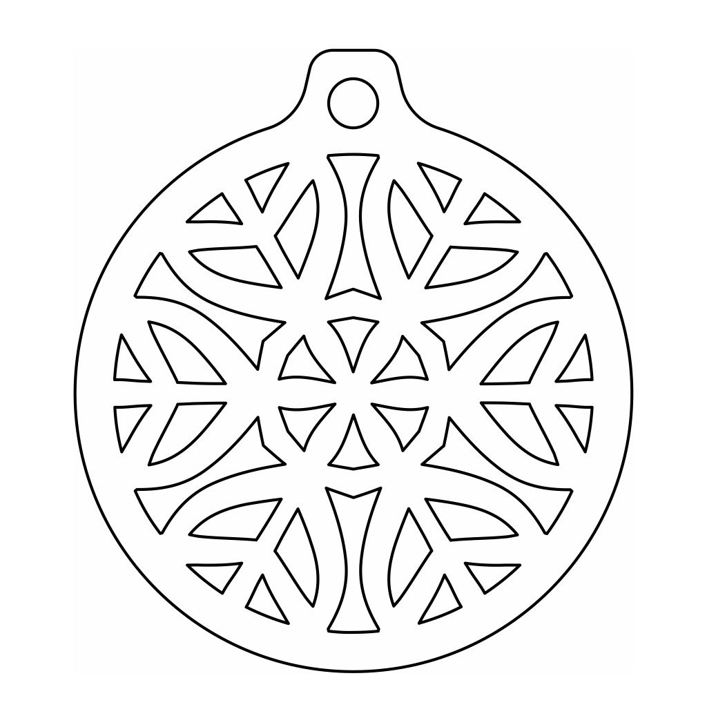 Laser Cut Christmas Bauble Decoration CDR DXF EPS SVG File Free ...