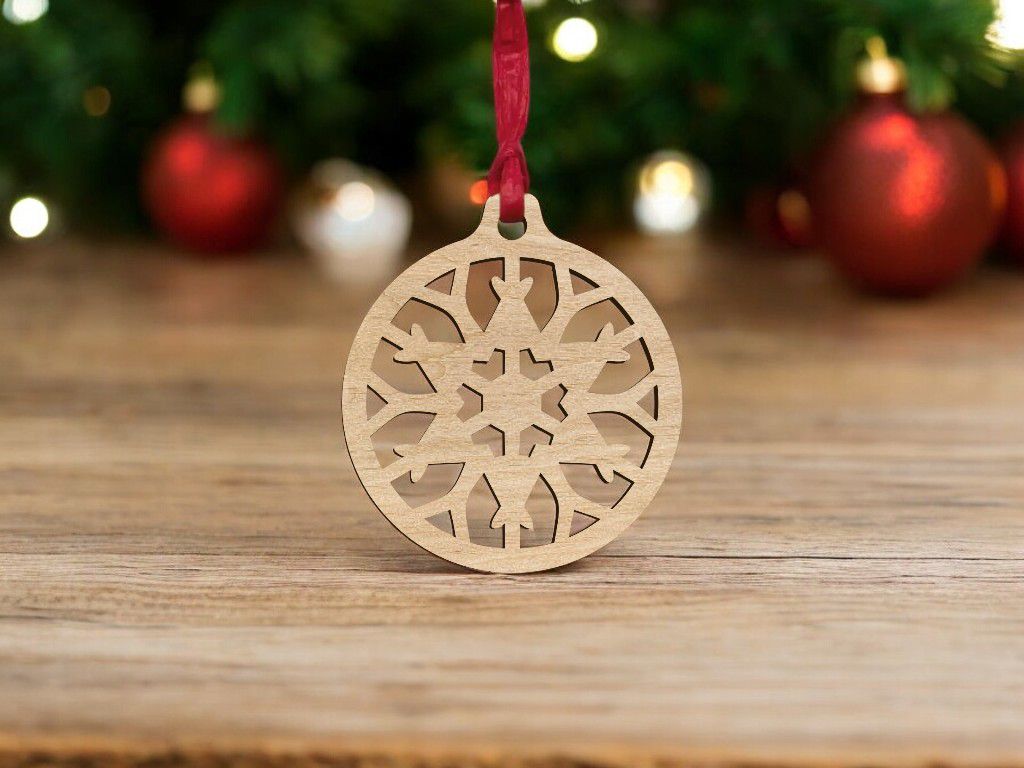 Laser Cut Snowflake Christmas Tree Ball CDR DXF EPS SVG File Free ...