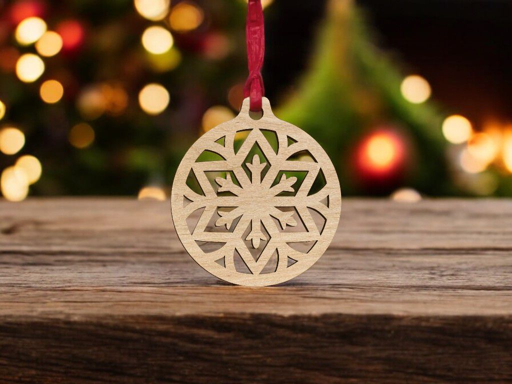 Laser Cut Snowflake Ball CDR DXF EPS SVG File Free Download | Vecty