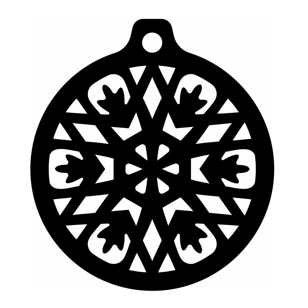 Laser Cut Snowflake Wooden Bauble Decoration CDR DXF EPS SVG File Free ...