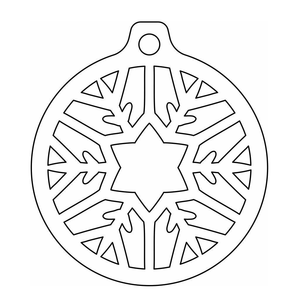 Laser Cut Christmas Snowflake Bauble CDR DXF EPS SVG File Free Download ...