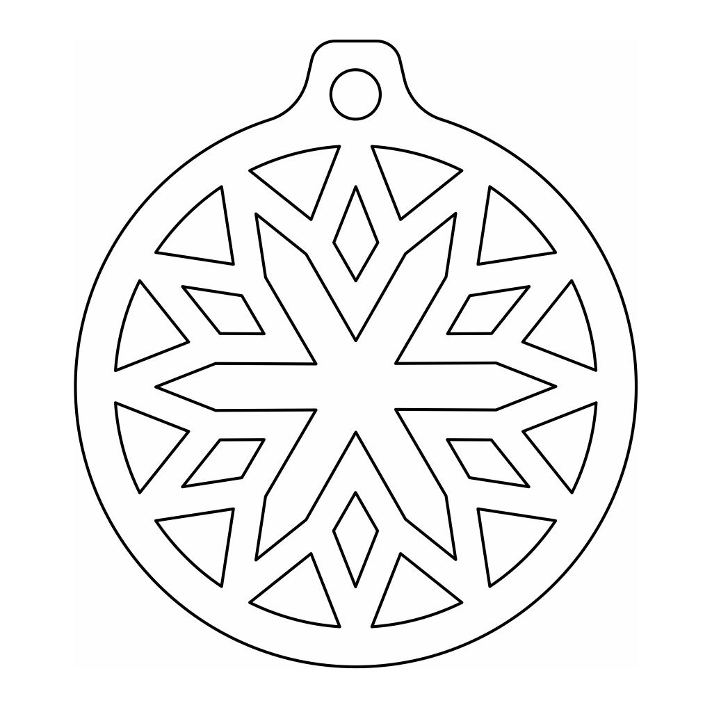 Laser Cut Floral Snowflake Bauble CDR DXF EPS SVG File Free Download ...