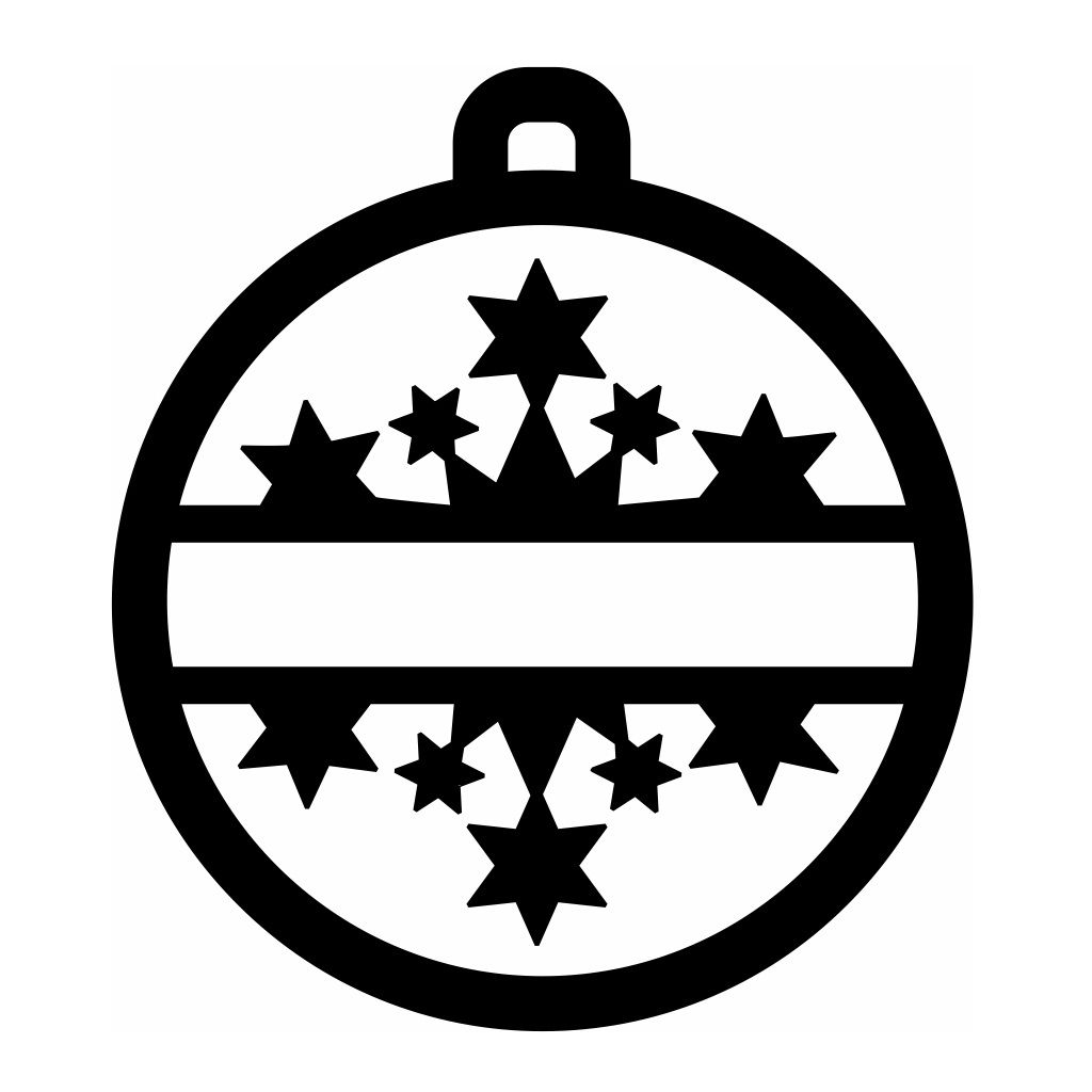 Laser Cut Personalized Christmas Bauble with Stars CDR DXF EPS SVG File ...