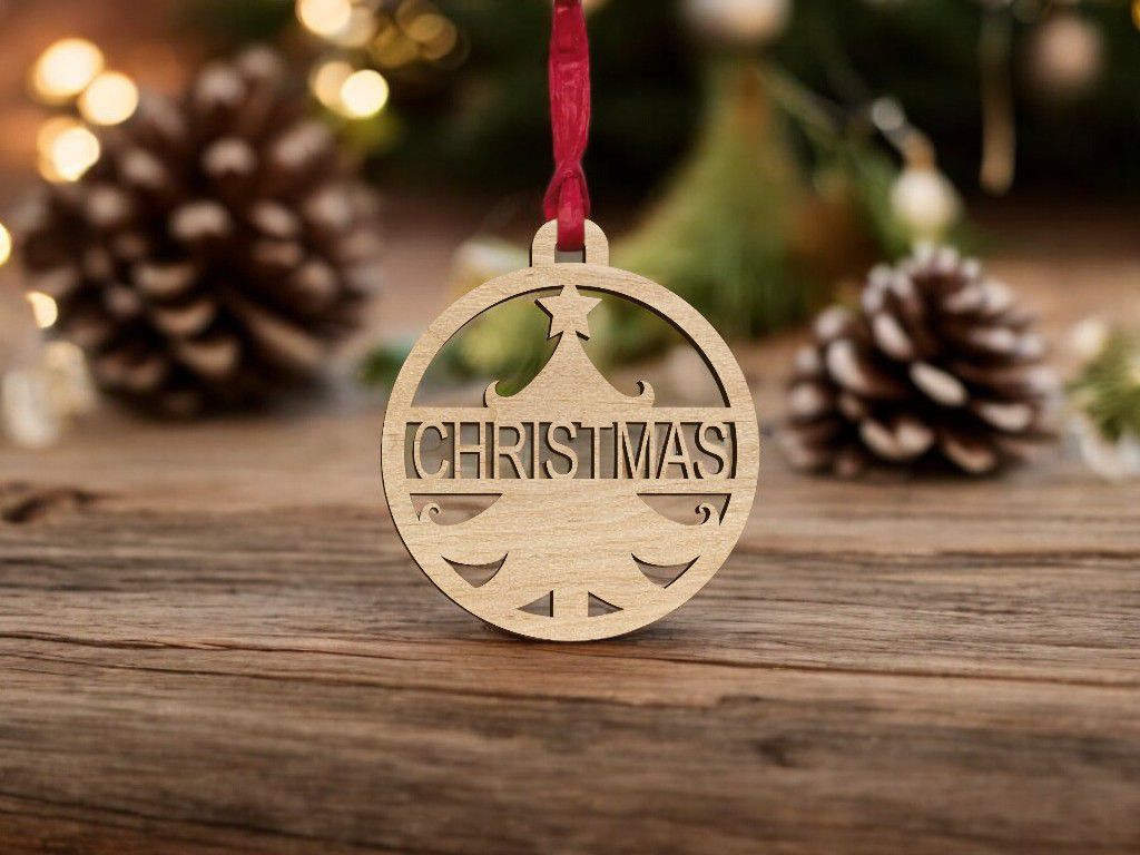 Laser Cut Personalized Christmas Tree Bauble CDR DXF EPS SVG File Free ...