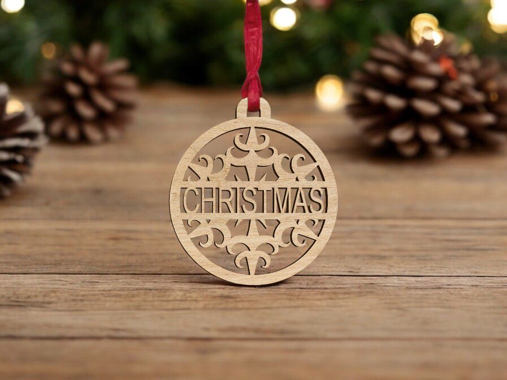 Laser Cut Personalized Decorative Christmas Bauble CDR DXF EPS SVG File ...
