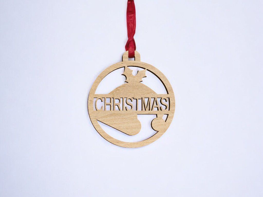 Laser Cut Personalized Santa Hat Bauble CDR DXF EPS SVG File Free ...