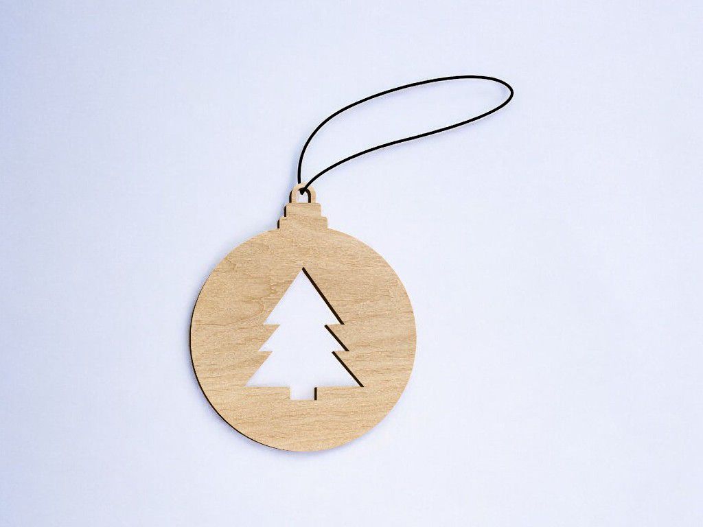 Laser Cut Christmas Tree Cutout Bauble CDR DXF EPS SVG File Free ...