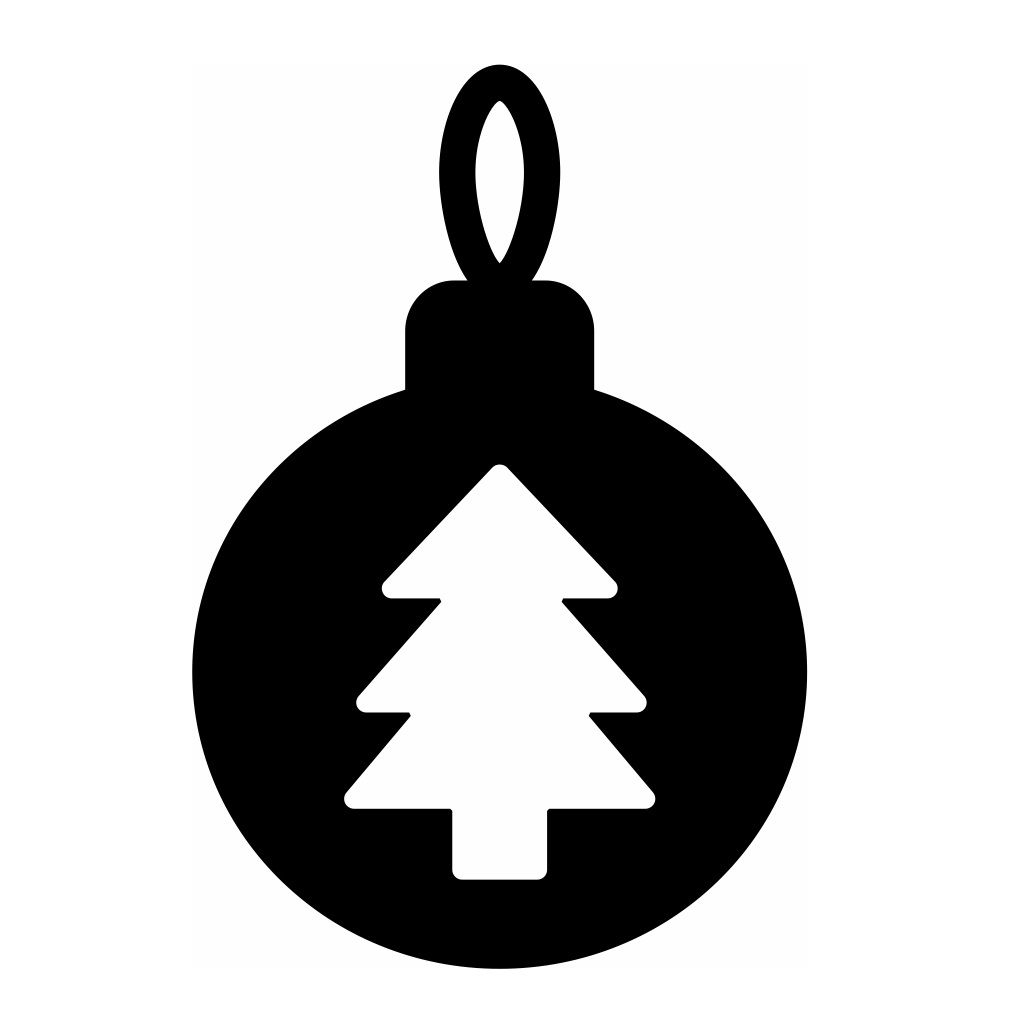 Laser Cut Bauble with Christmas Tree Shape CDR DXF EPS SVG File Free ...