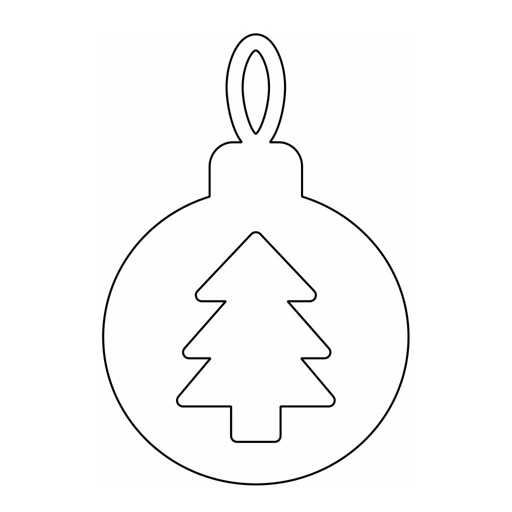 Laser Cut Bauble with Christmas Tree Shape CDR DXF EPS SVG File Free ...