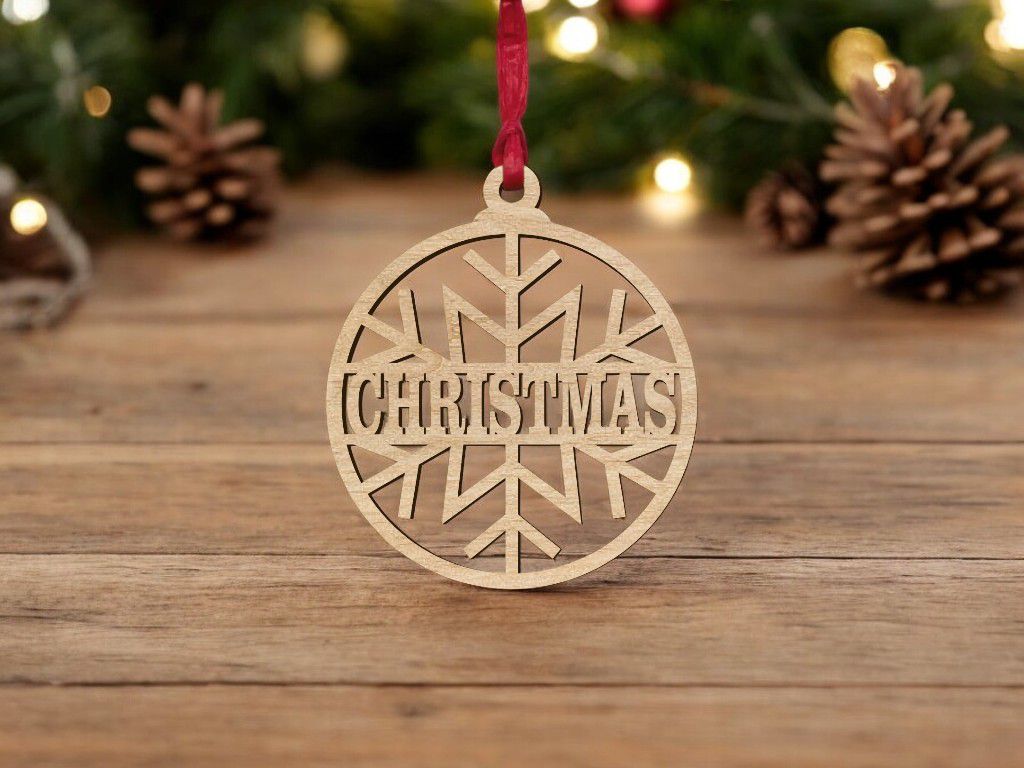 Laser Cut Custom Name Snowflake Bauble CDR DXF EPS SVG File Free ...