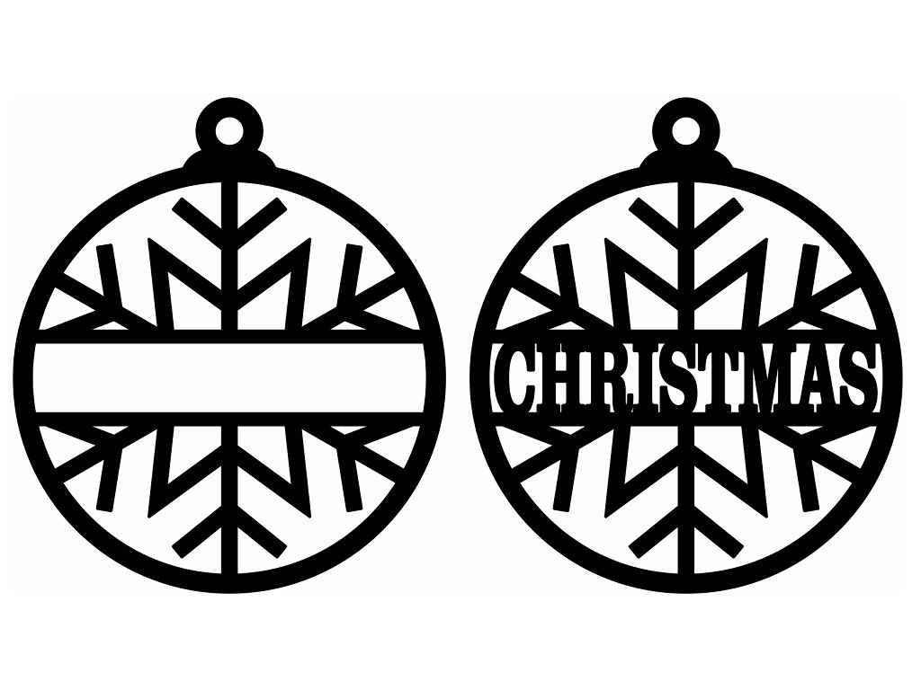 Laser Cut Custom Name Snowflake Bauble CDR DXF EPS SVG File Free ...