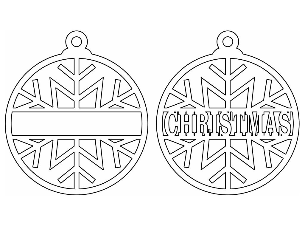 Laser Cut Custom Name Snowflake Bauble CDR DXF EPS SVG File Free ...