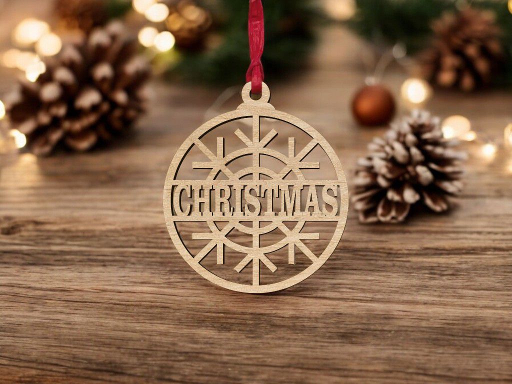 Laser Cut Personalised Decorative Snowflake Bauble CDR DXF EPS SVG File ...