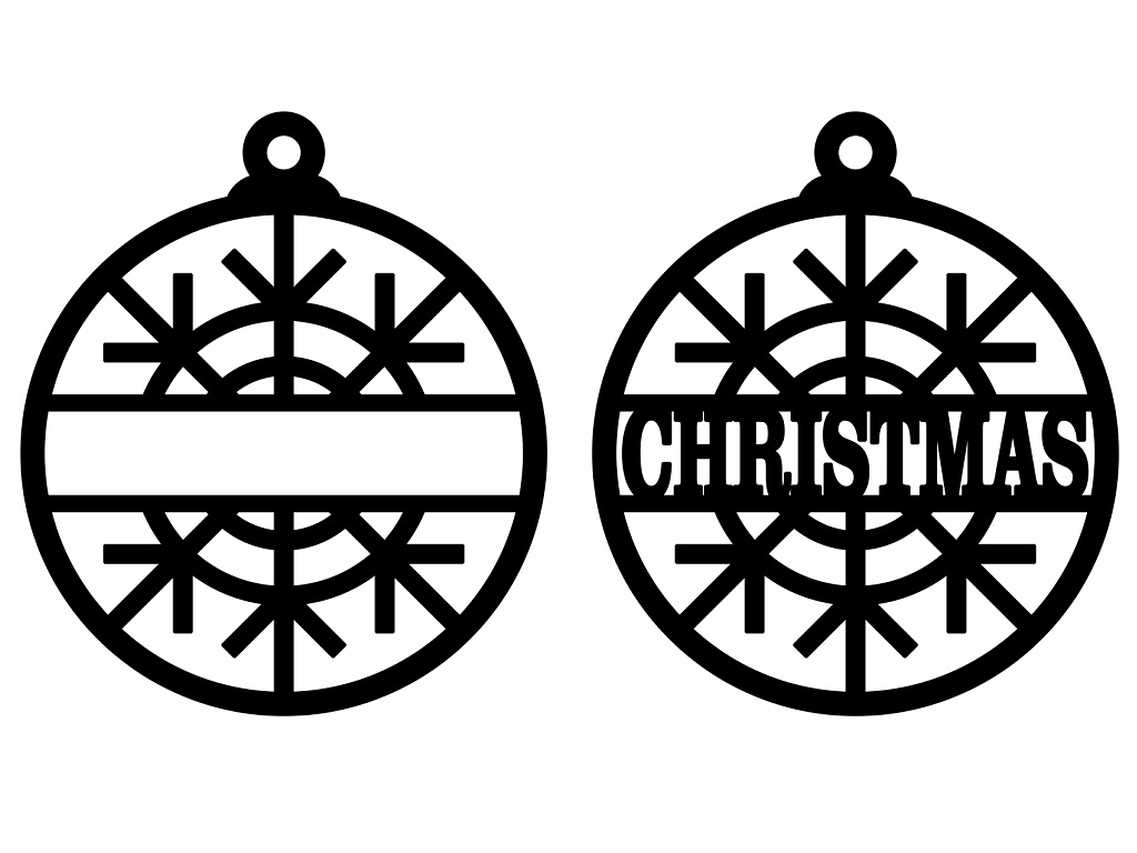 Laser Cut Personalised Decorative Snowflake Bauble CDR DXF EPS SVG File ...