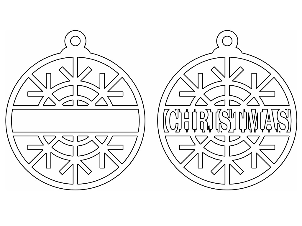 Laser Cut Personalised Decorative Snowflake Bauble CDR DXF EPS SVG File ...
