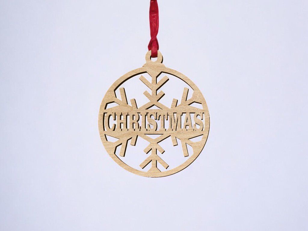 Laser Cut Personalised Christmas Snowflake Bauble CDR DXF EPS SVG File ...