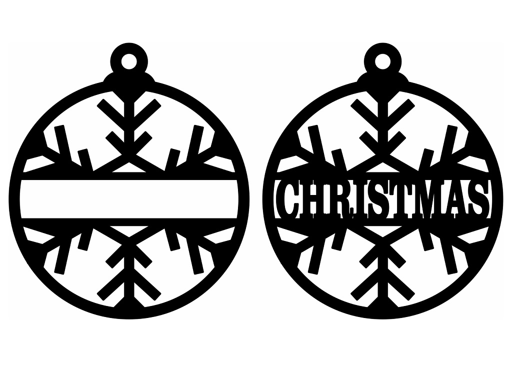 Laser Cut Personalised Christmas Snowflake Bauble CDR DXF EPS SVG File ...
