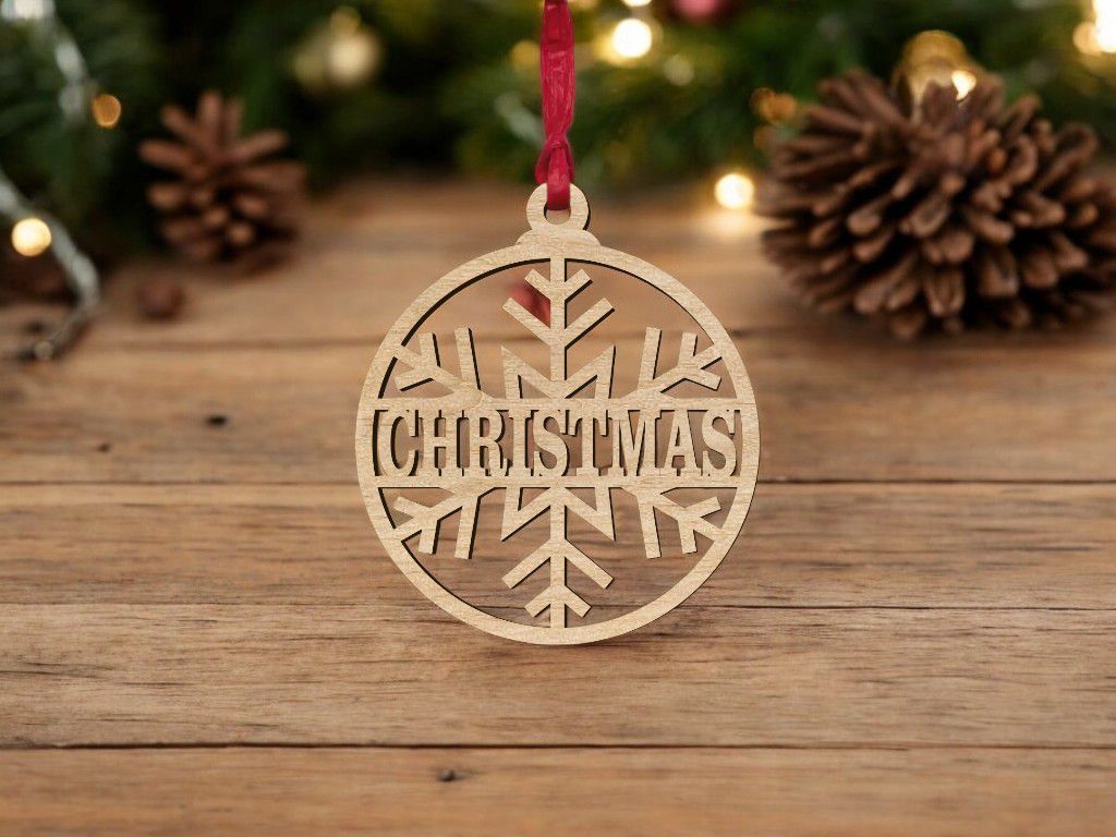 Laser Cut Personalized Name Snowflake Bauble CDR DXF EPS SVG File Free ...
