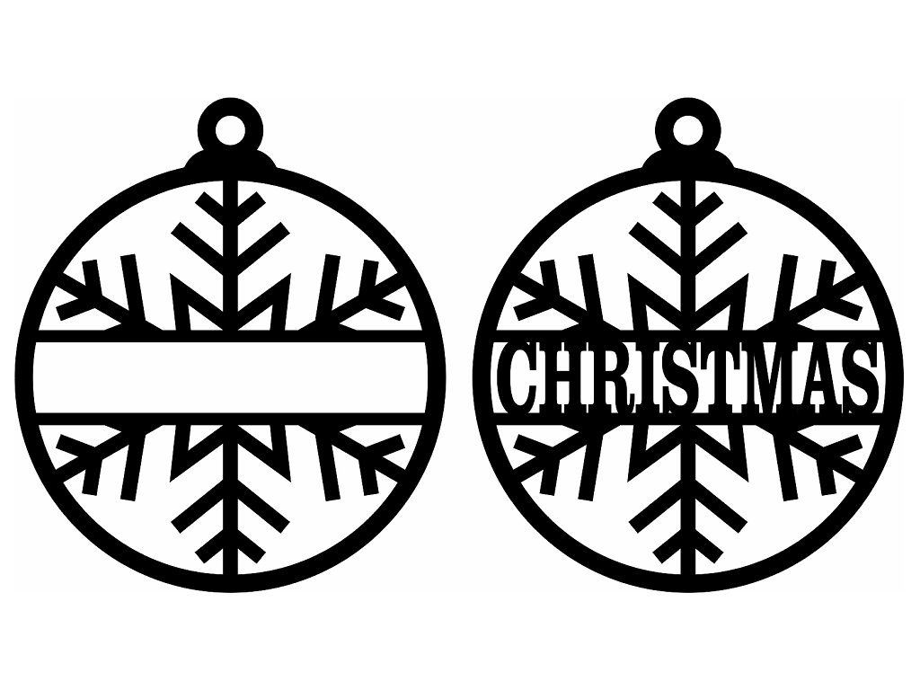 Laser Cut Personalized Name Snowflake Bauble CDR DXF EPS SVG File Free ...