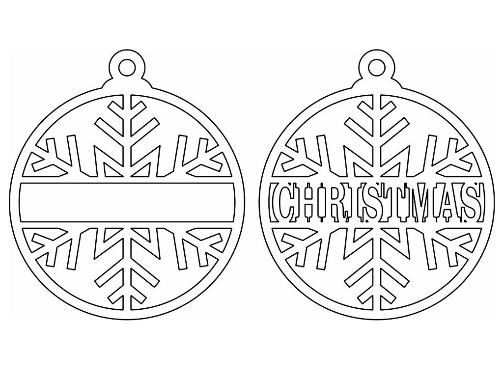 Laser Cut Personalized Name Snowflake Bauble CDR DXF EPS SVG File Free ...
