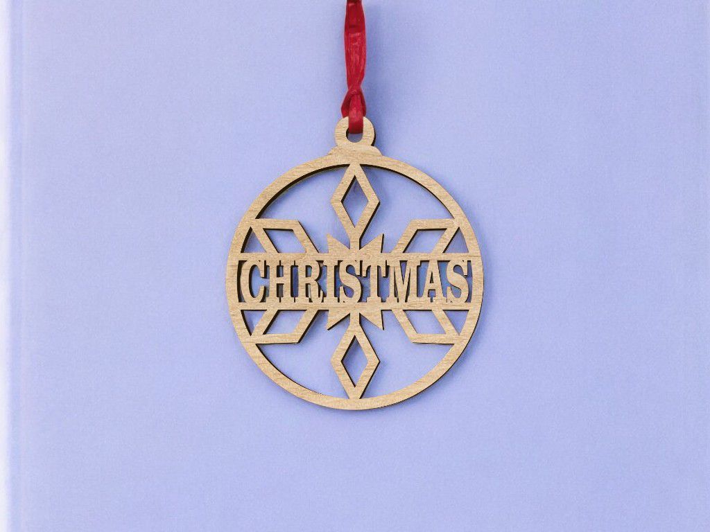 Laser Cut Personalized Round Snowflake Bauble CDR DXF EPS SVG File Free ...