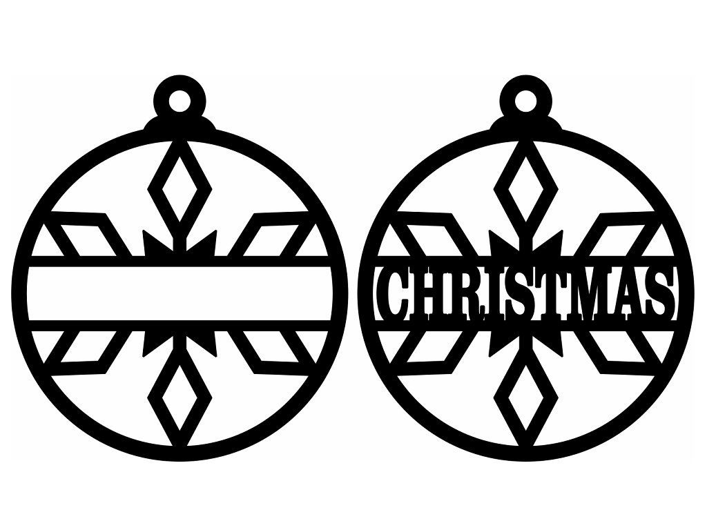 Laser Cut Personalized Round Snowflake Bauble CDR DXF EPS SVG File Free ...