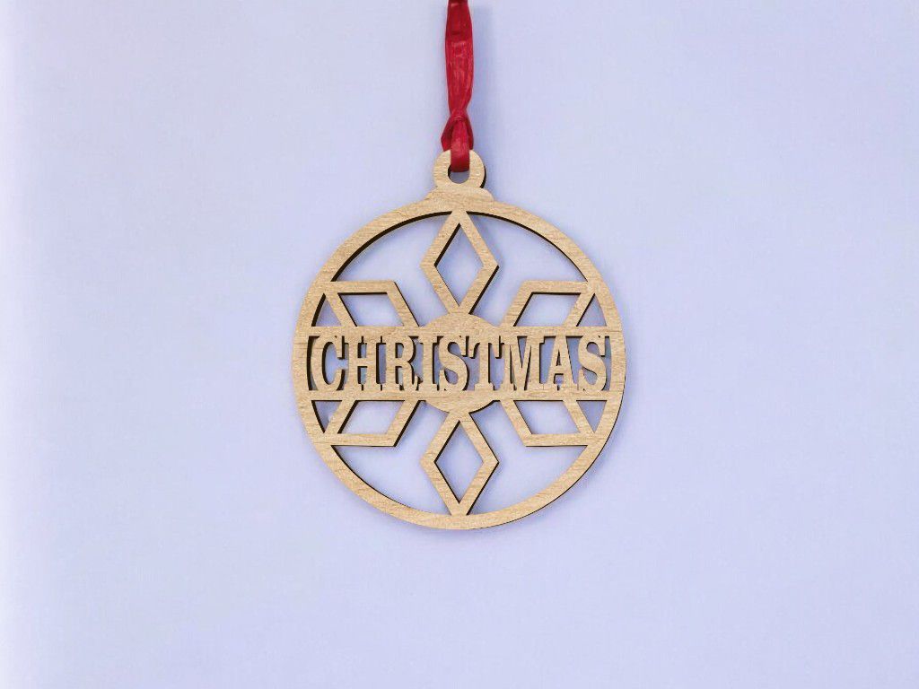 Laser Cut Personalized Snowflake Bauble Ornament CDR DXF EPS SVG File ...