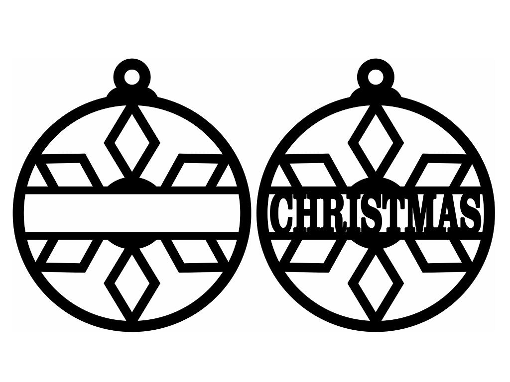 Laser Cut Personalized Snowflake Bauble Ornament CDR DXF EPS SVG File ...