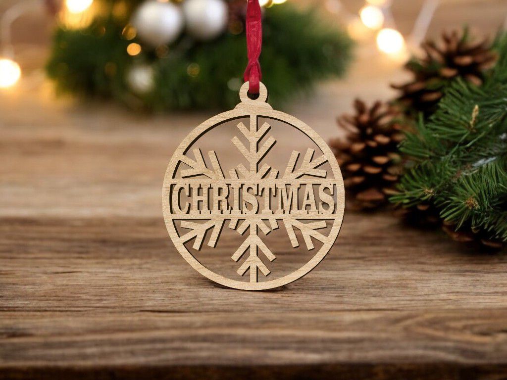 Laser Cut Personalised Snowflake Tree Decoration CDR DXF EPS SVG File ...