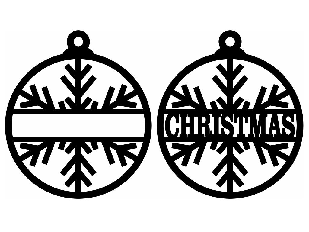 Laser Cut Personalised Snowflake Tree Decoration CDR DXF EPS SVG File ...