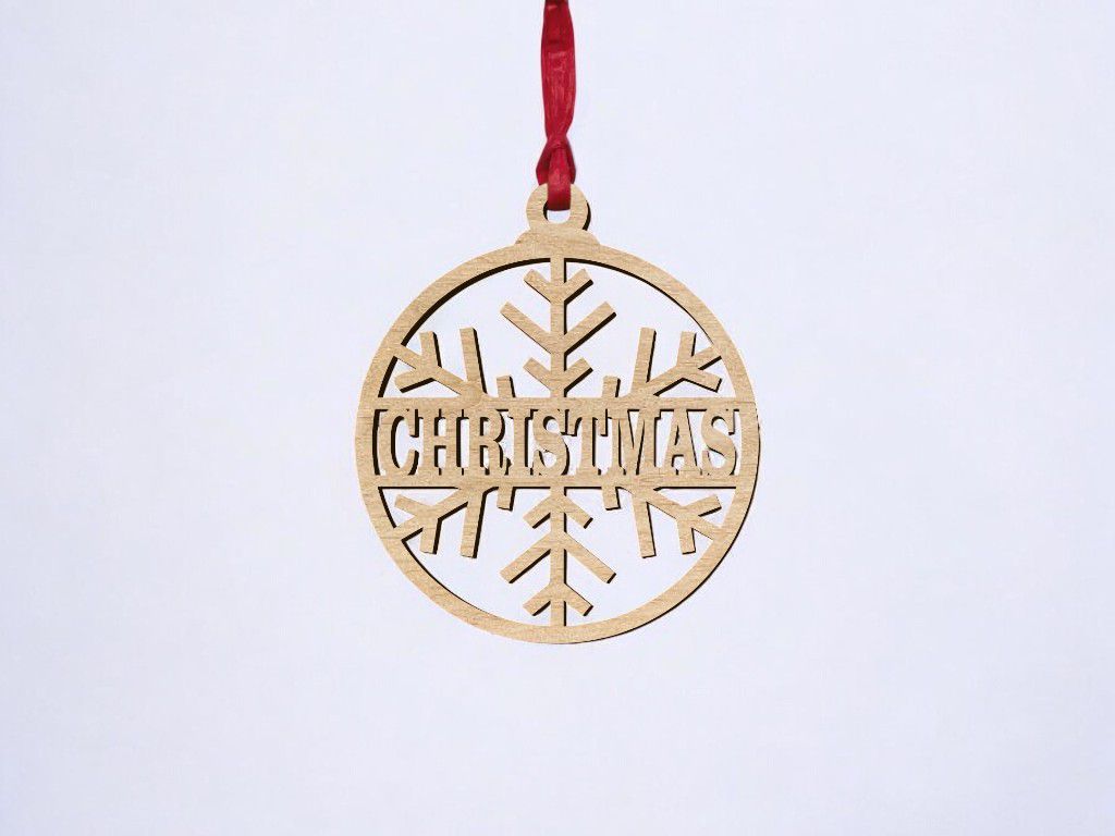 Laser Cut Personalised Snowflake Bauble Decoration CDR DXF EPS SVG File ...