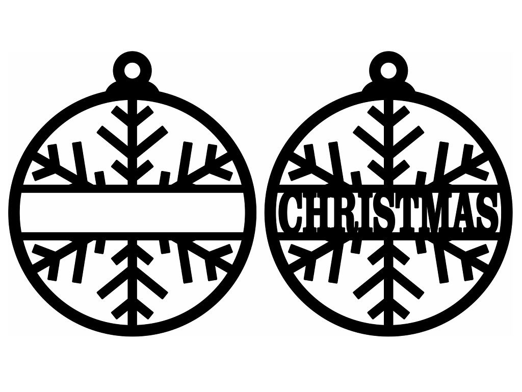 Laser Cut Personalised Snowflake Bauble Decoration CDR DXF EPS SVG File ...